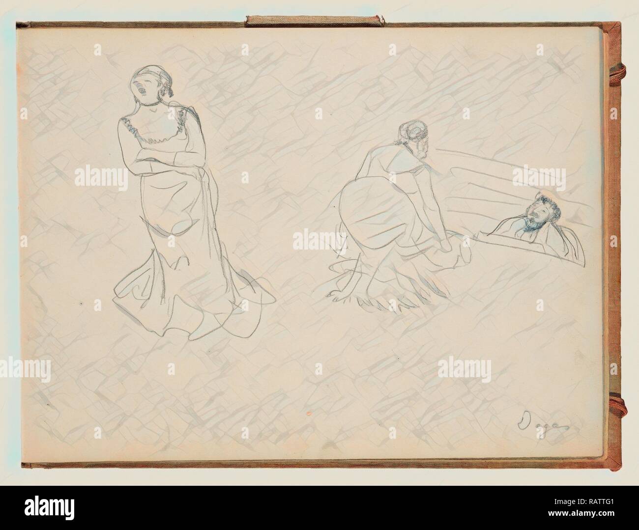 Two Sketches, Edgar Degas, French, 1834 - 1917, about 1877, Graphite ...