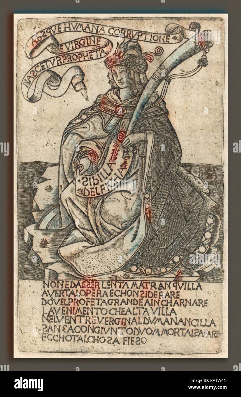 after Baccio Baldini, Delphian Sibyl, early 15th century, engraving ...