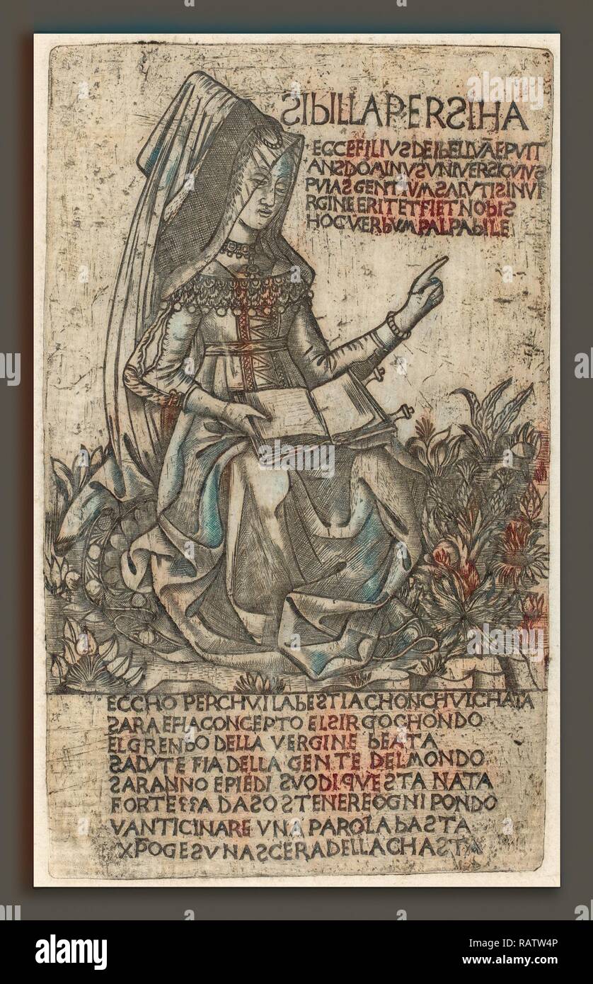 after Baccio Baldini, Persian Sibyl, early 15th century, engraving ...