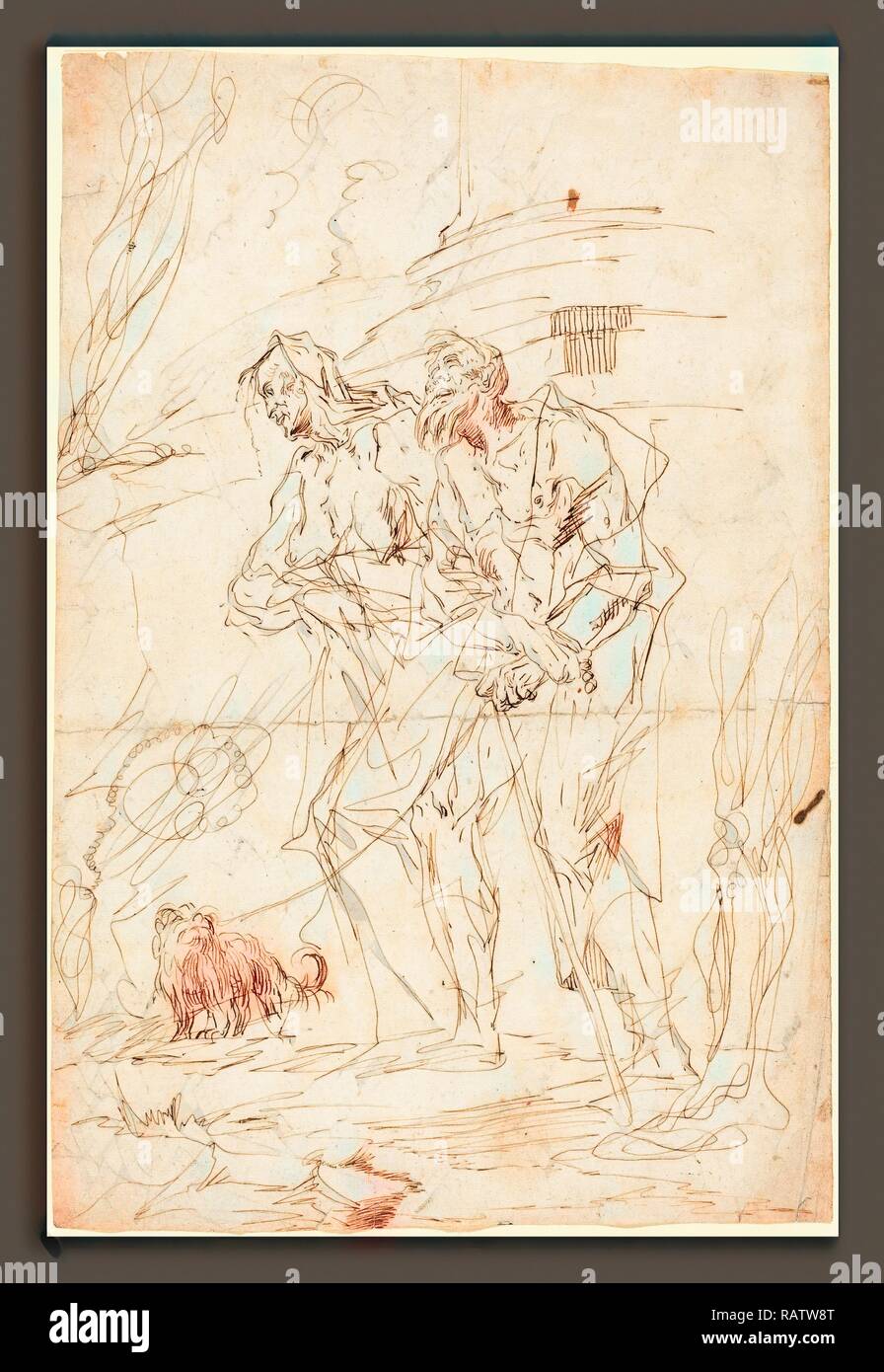 Paul Troger (Austrian, 1698 - 1762), Two Beggars with Their Dog, c ...