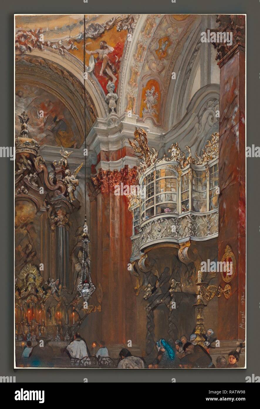 Adolph Menzel (German, 1815 - 1905), The Interior of the Jacobskirche ...