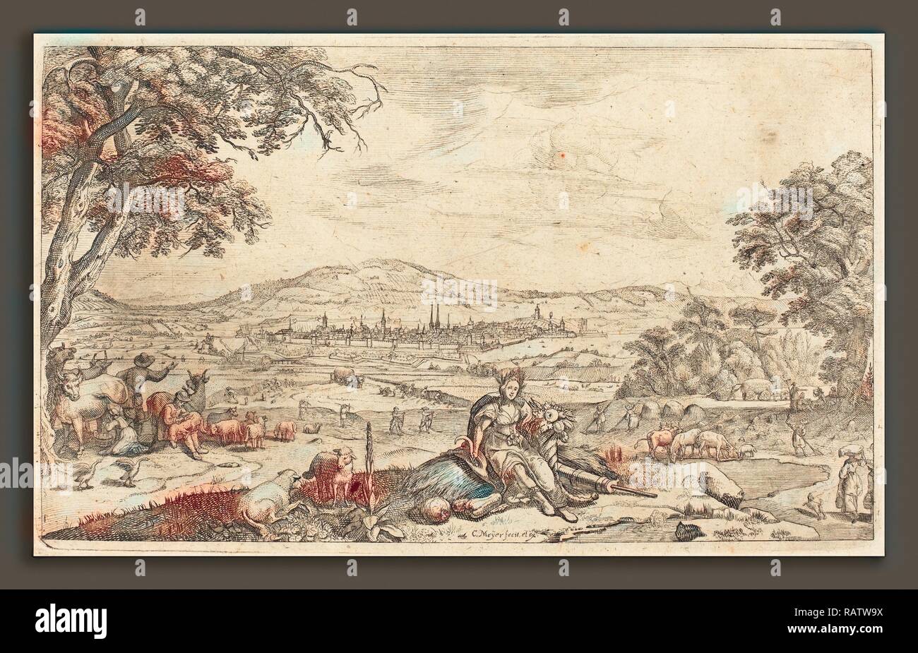 Conrad Meyer (Swiss, 1618 - 1689), Summer, 1647, etching and engraving on laid paper. Reimagined ...