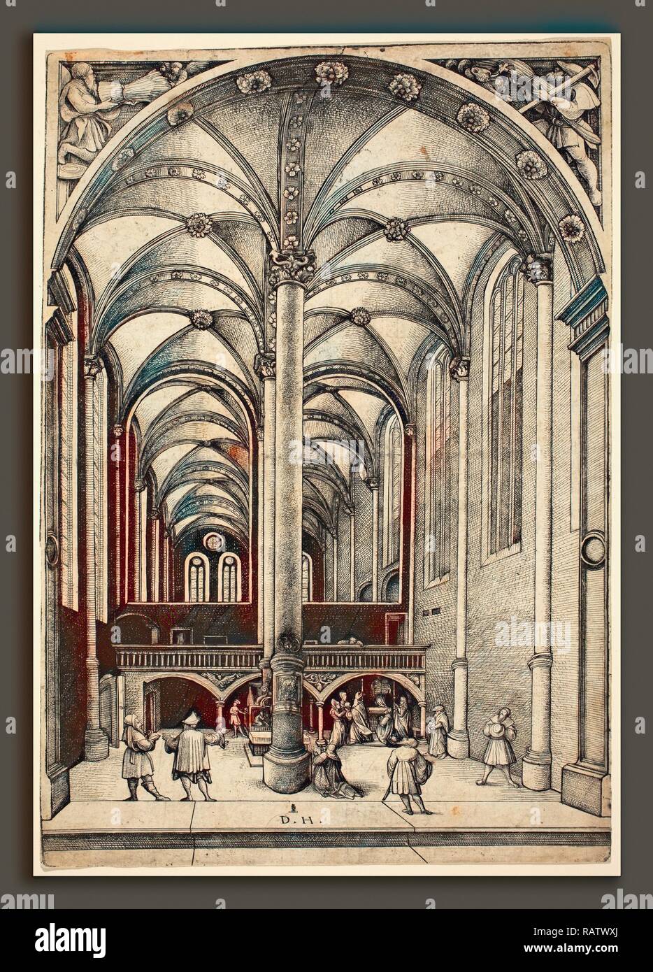 Daniel Hopfer I (German, c. 1470 - 1536), Interior of a Church with ...