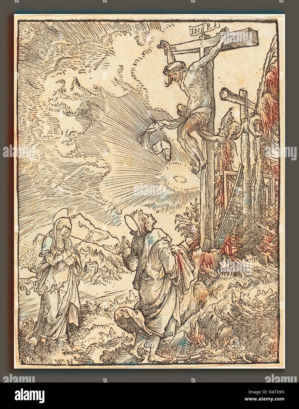 Wolf Huber (German, c. 1485-1490 - 1553), The Crucifixion, woodcut ...