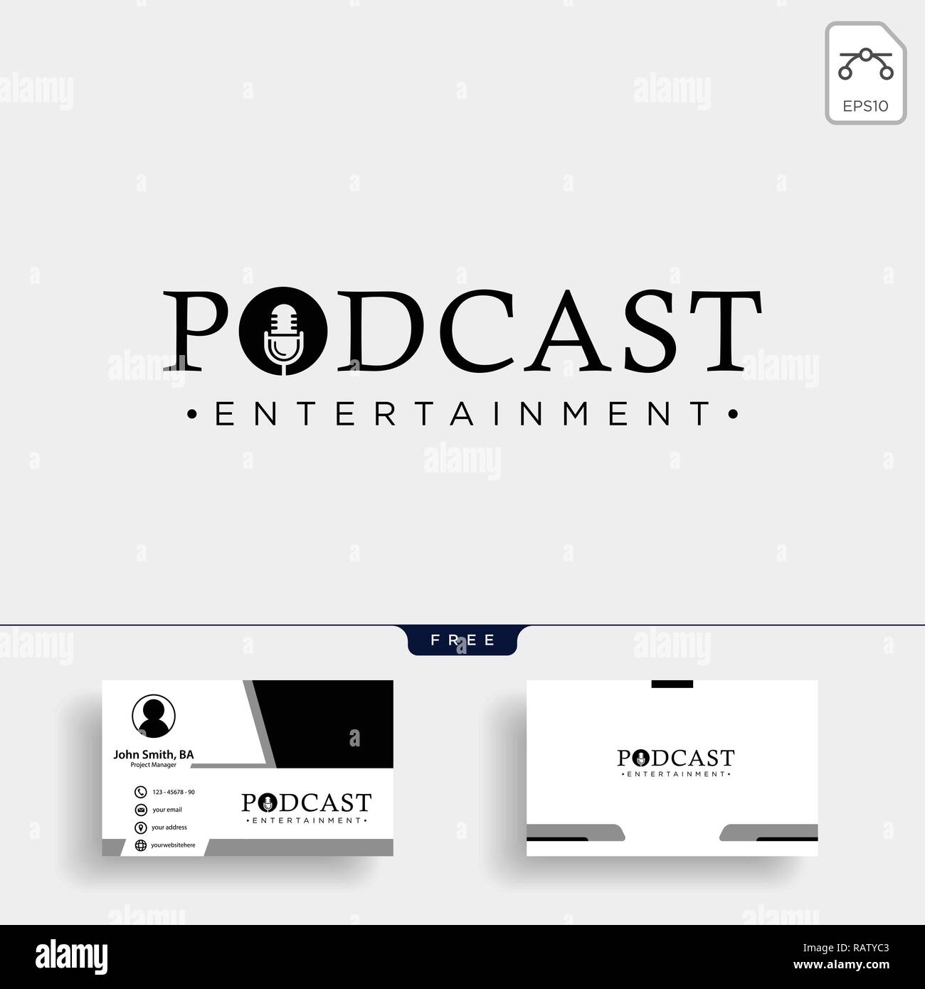 Podcast Typography. Badge, icon, stamp, logo. Vector stock illustration ...