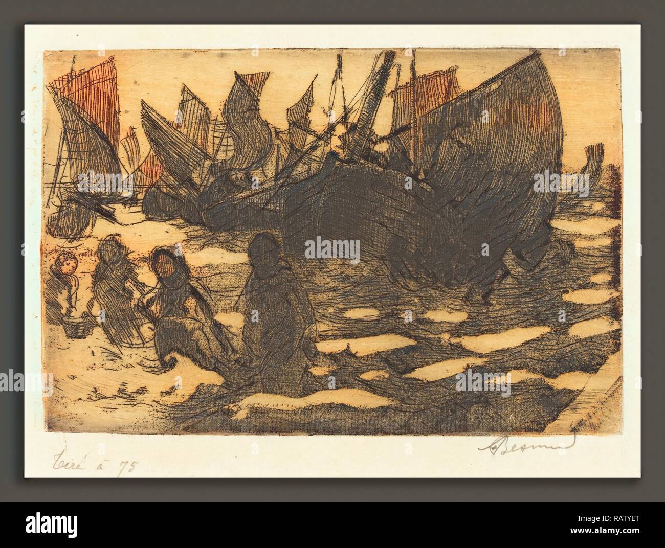 Albert Besnard (French, 1849 - 1934), Small Fishing Boats of Berck ...