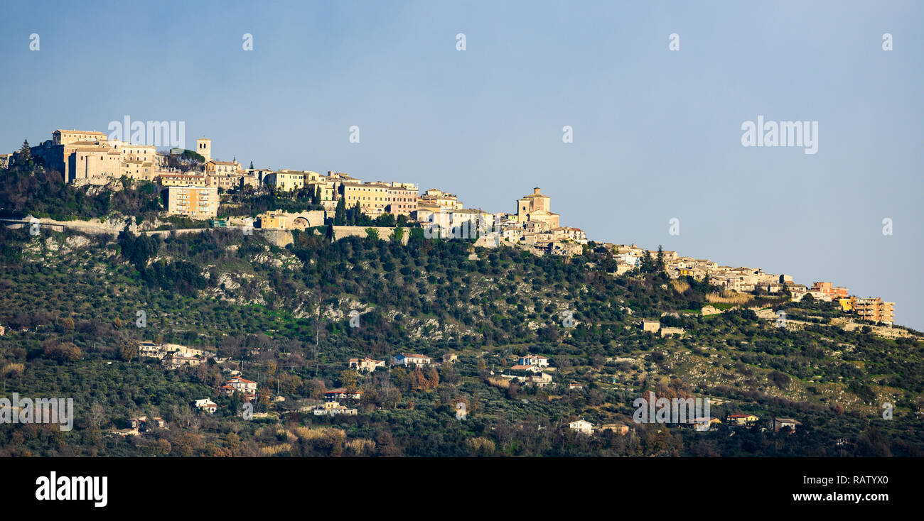 View of the beautiful village of Veroli in the province of Frosinone ...