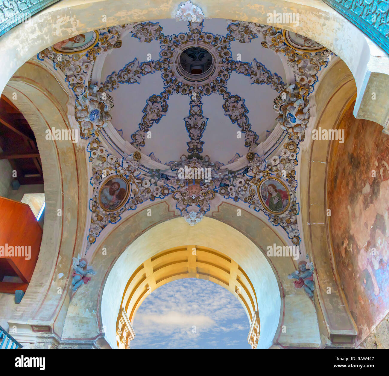 Door of Bell tower of mosque-cathedral of Cordoba. Original Muslim ...
