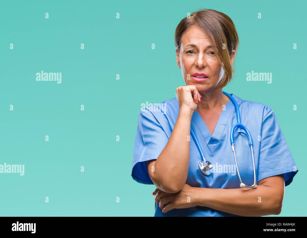 Nurse woman thinking stress hi-res stock photography and images - Alamy