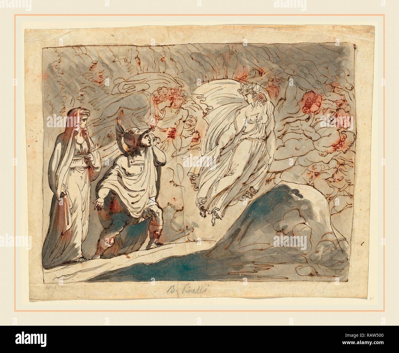 Bartolomeo Pinelli, Italian (1781-1835), Aeneas in the Underworld, pen ...