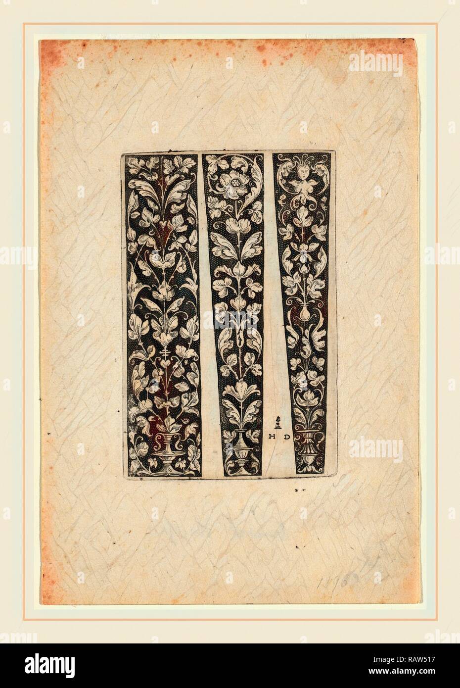 Daniel Hopfer I, German (c. 1470-1536), Ornament with Vase and Two ...