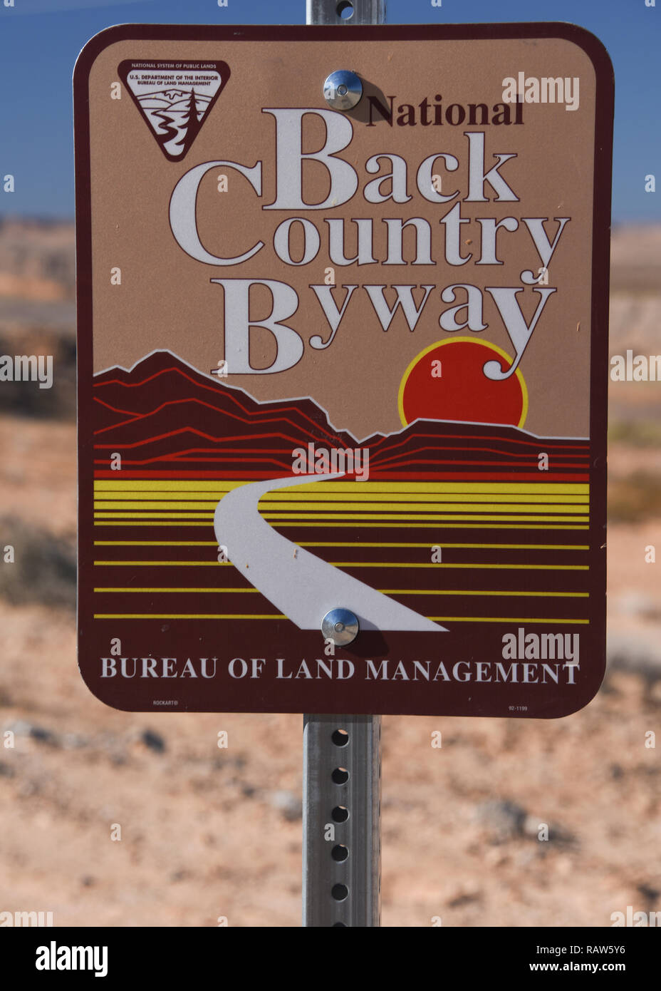 Gold Butte National Monument, National Back Country Byway sign Stock ...