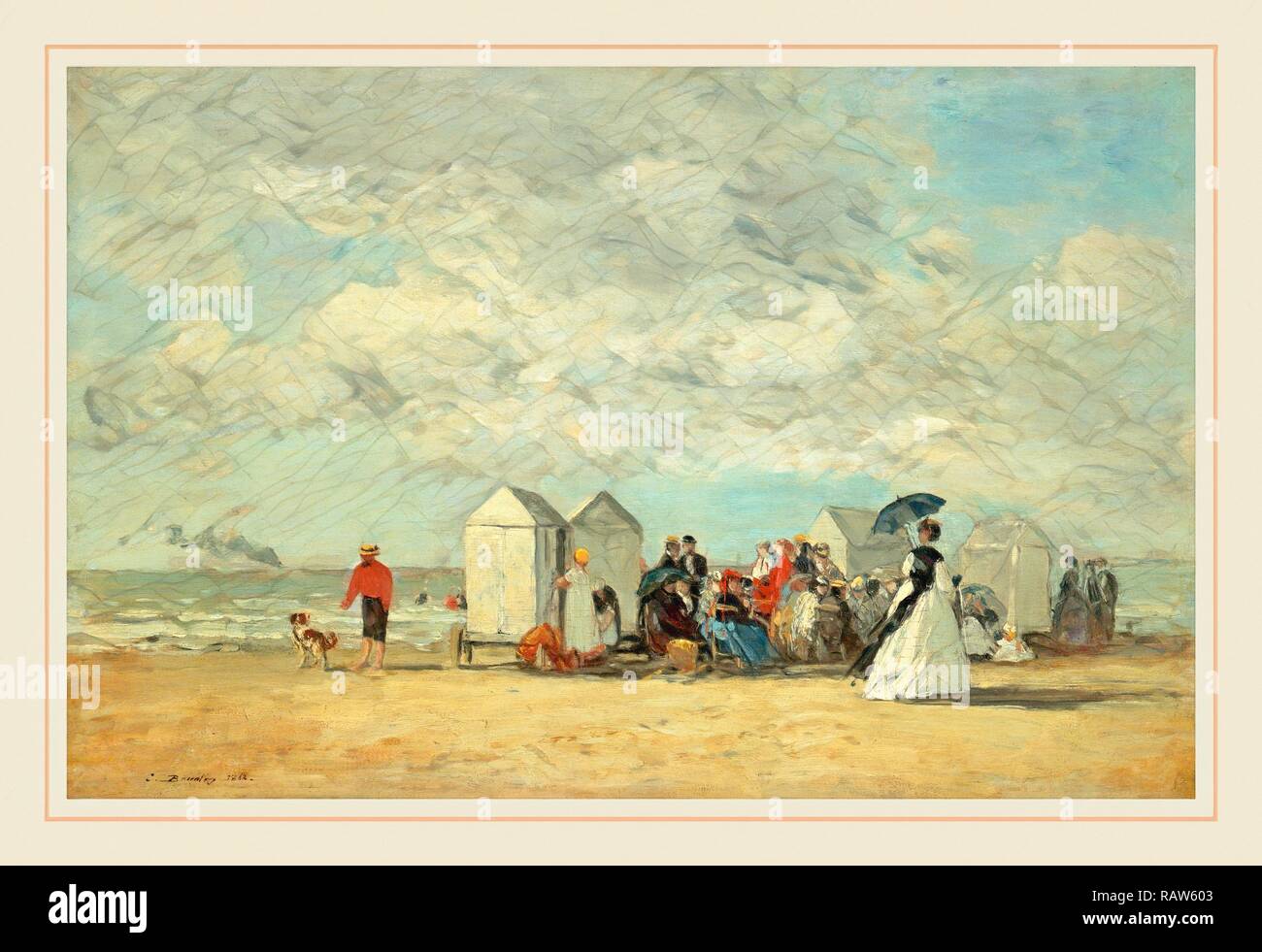 Eugène Boudin, Beach Scene, French, 1824-1898, 1862, oil on wood ...