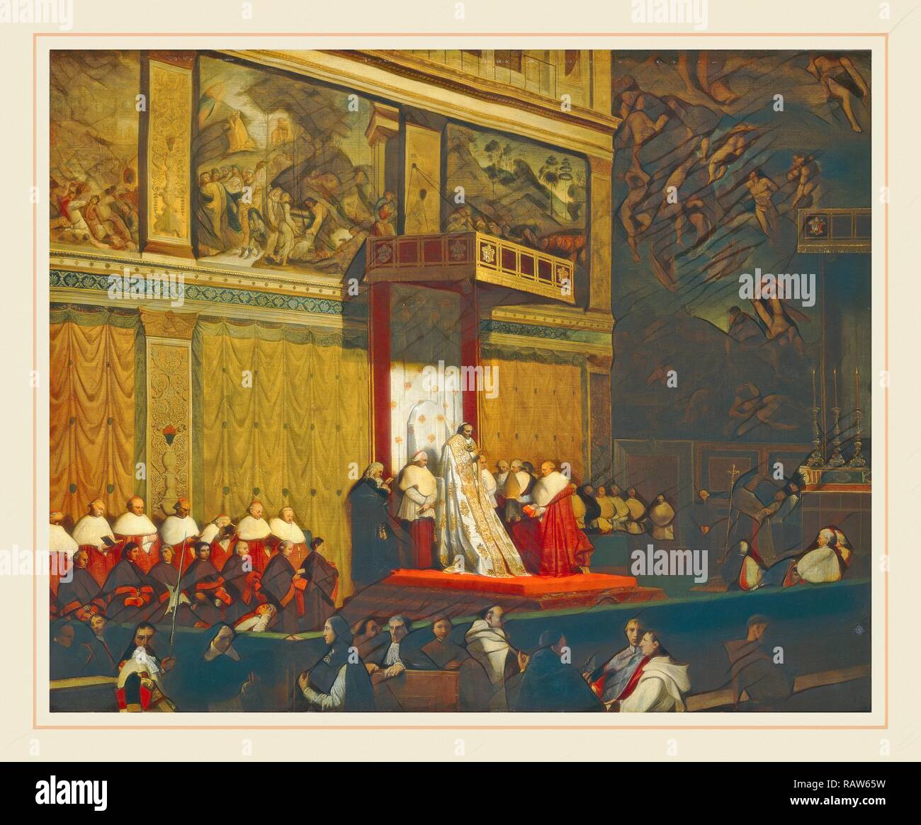 Jean-Auguste-Dominique Ingres, Pope Pius VII in the Sistine Chapel ...