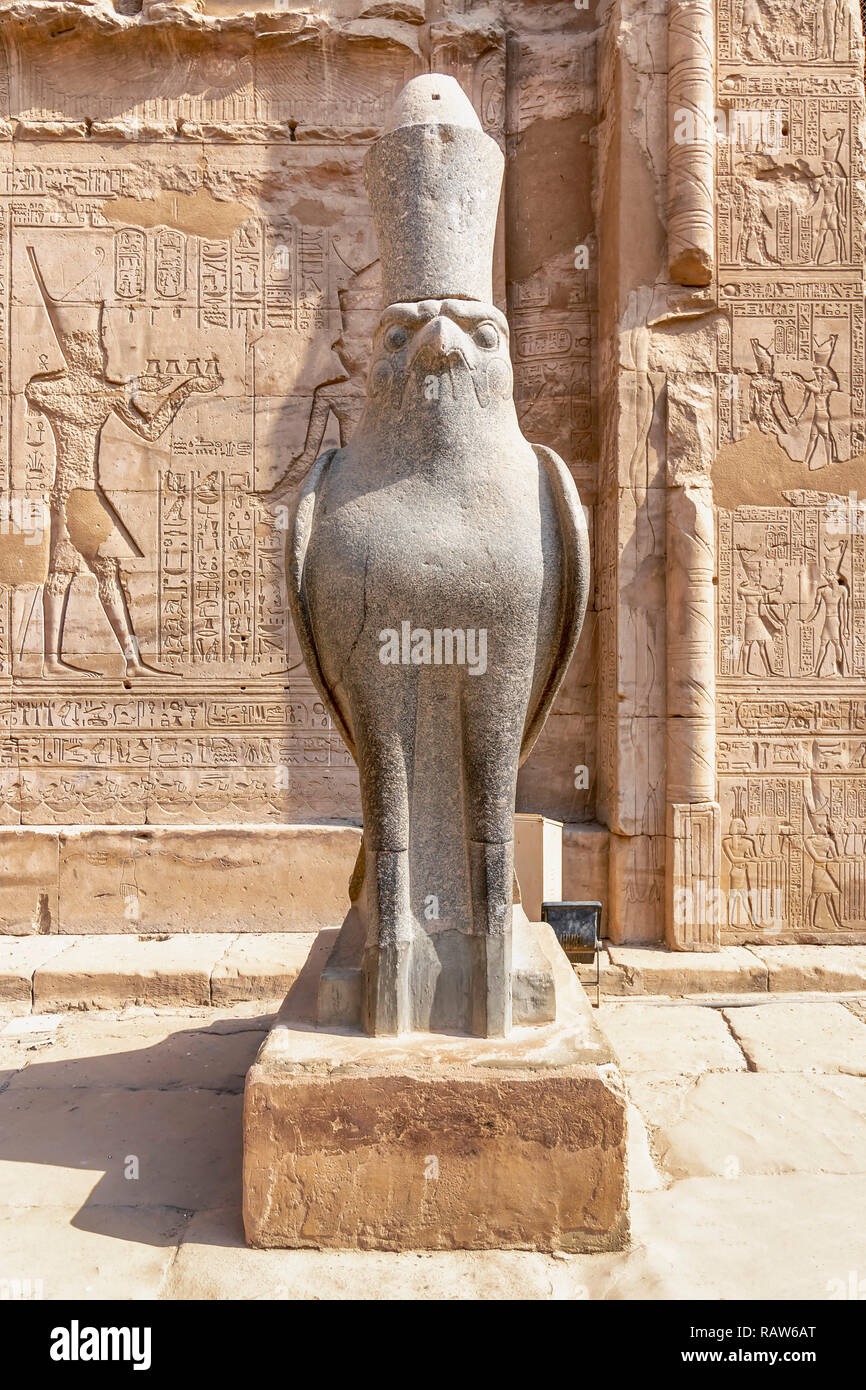 The Falcon God Horus at Edfu Temple, Located on the west bank of the ...