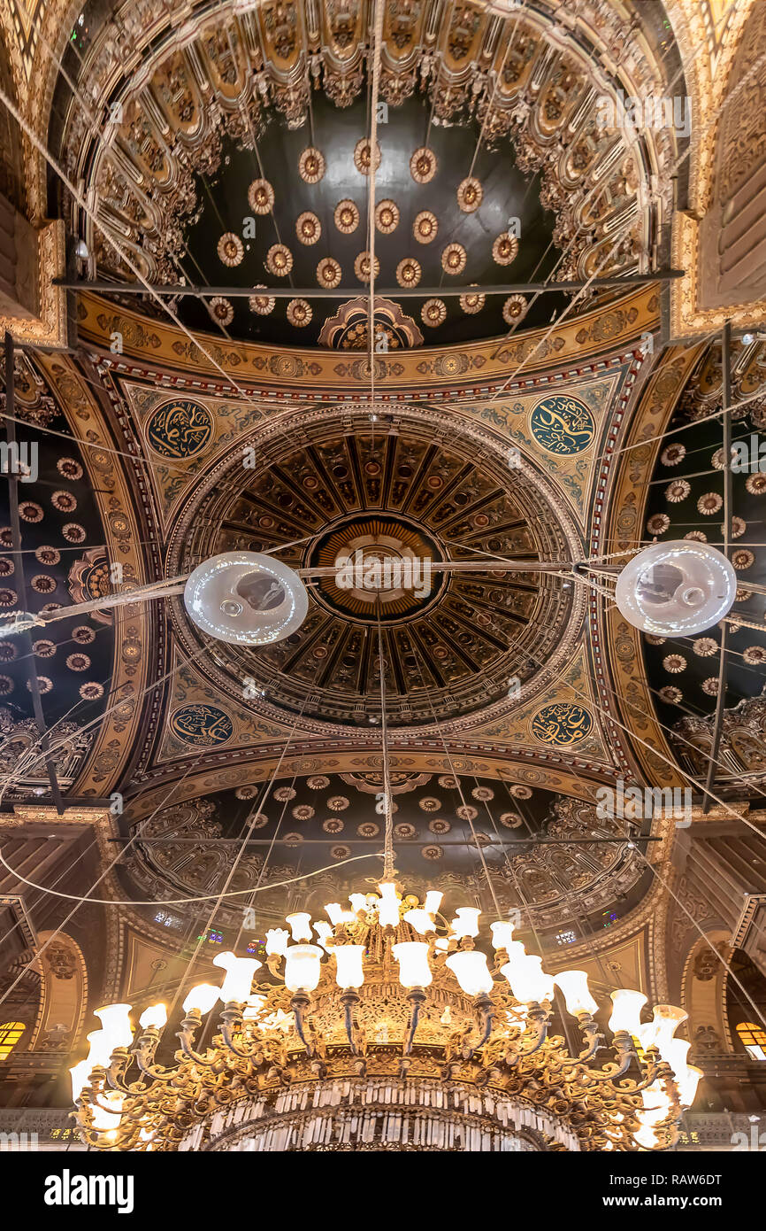 Ceiling of the alabaster mosque on inside hi-res stock photography and ...