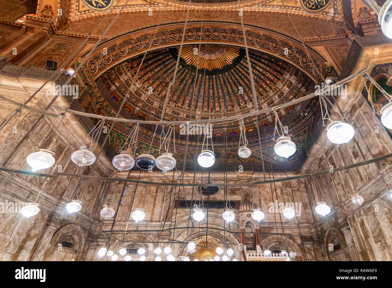 Cairo, Egypt - September 16, 2018: Interior of the Mosque of Muhammad ...