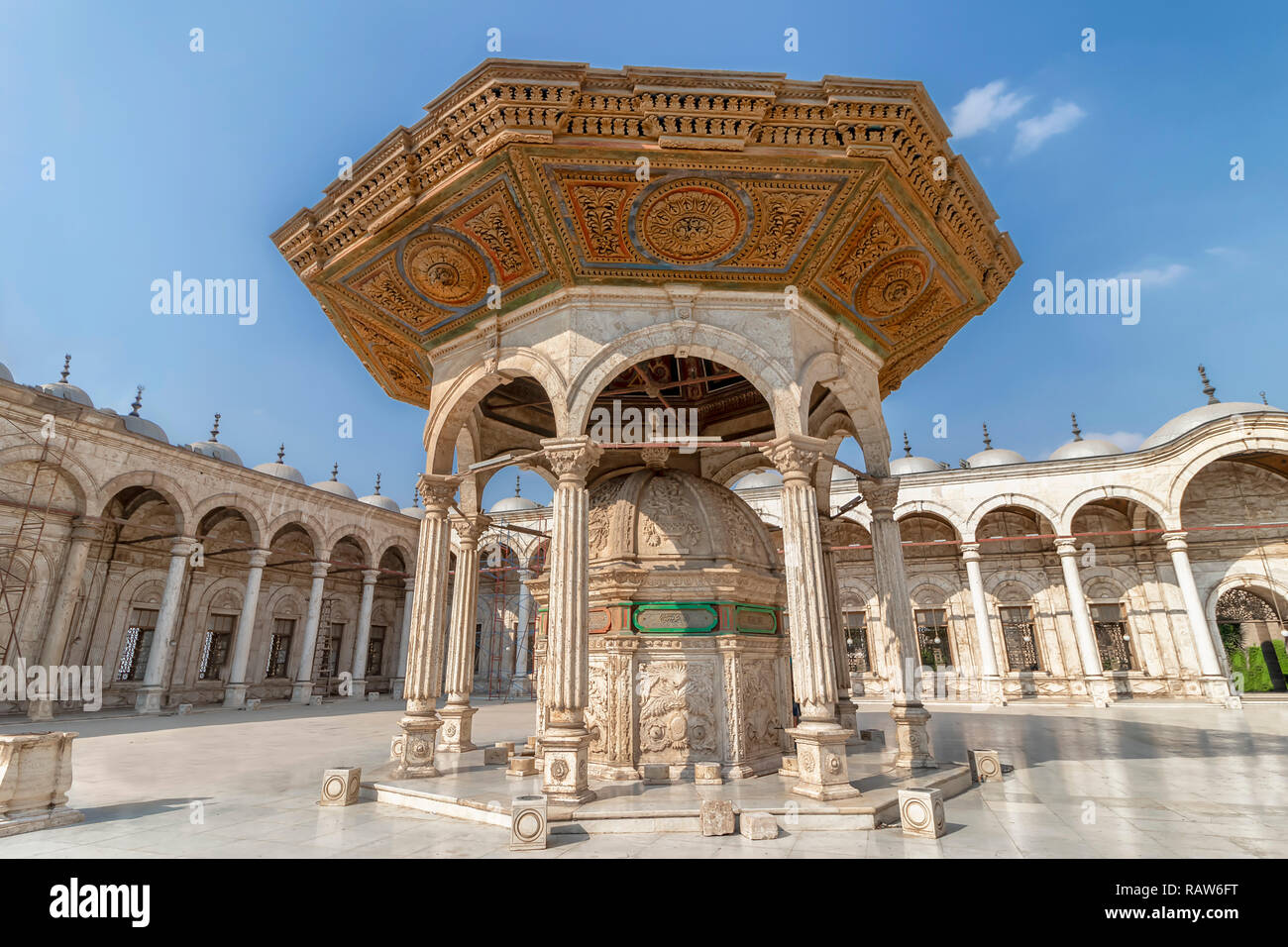 Exterior courtyard of The Great Mosque of Muhammad Ali Pasha or ...