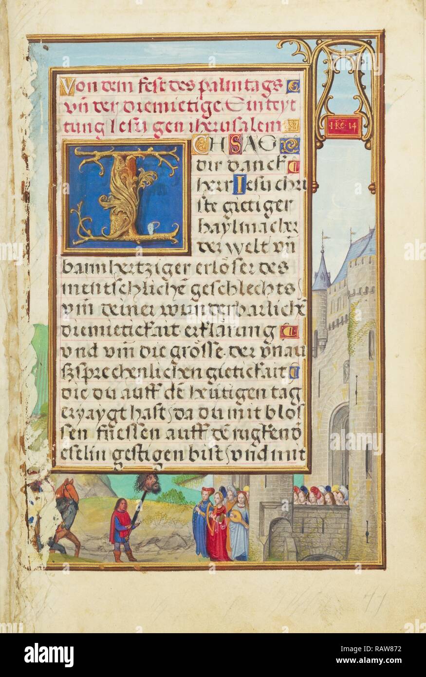 Border with David's Return with Goliath's Head, Simon Bening, Flemish ...