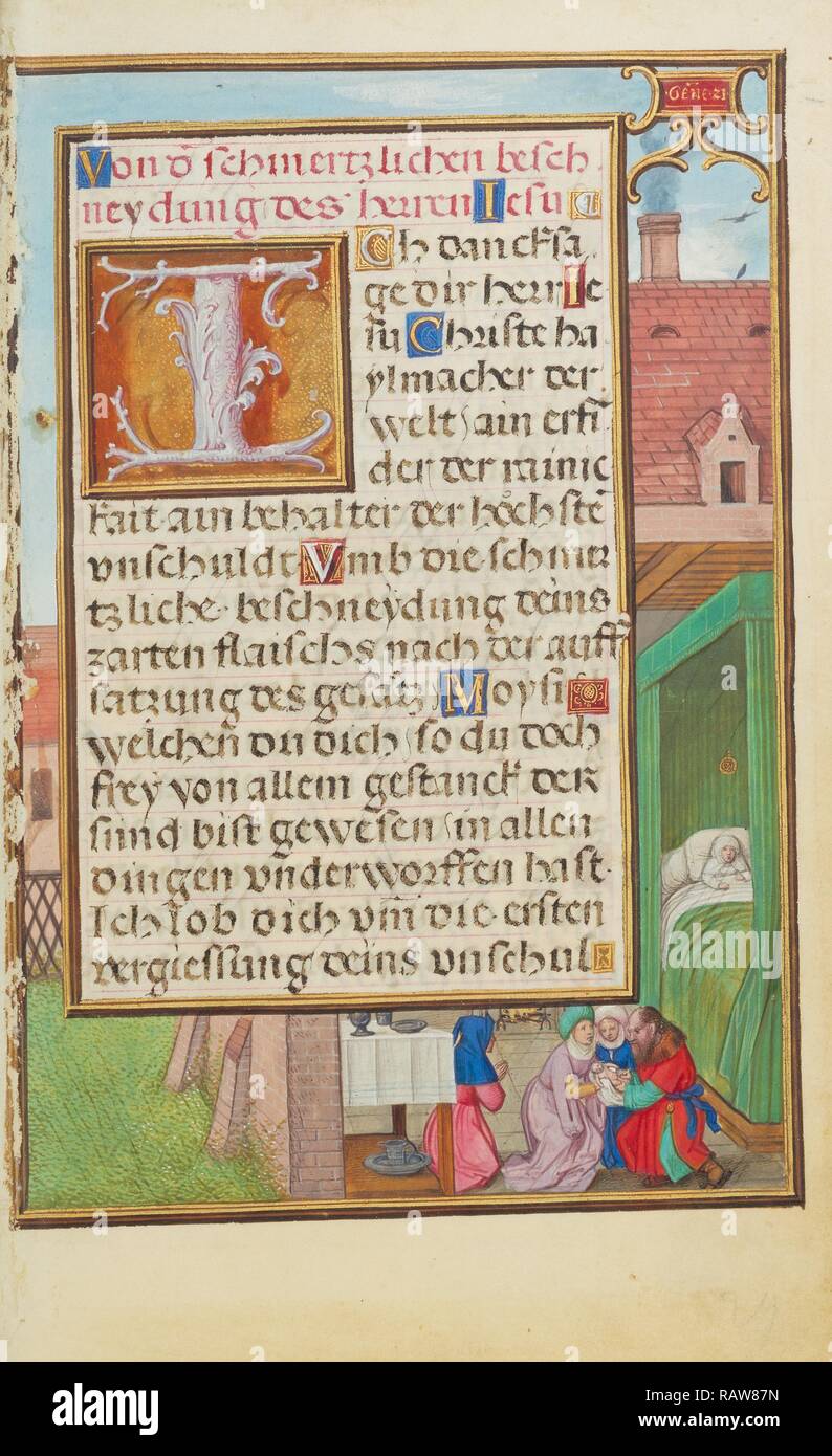Border with the Circumcision of Isaac, Simon Bening, Flemish, about ...