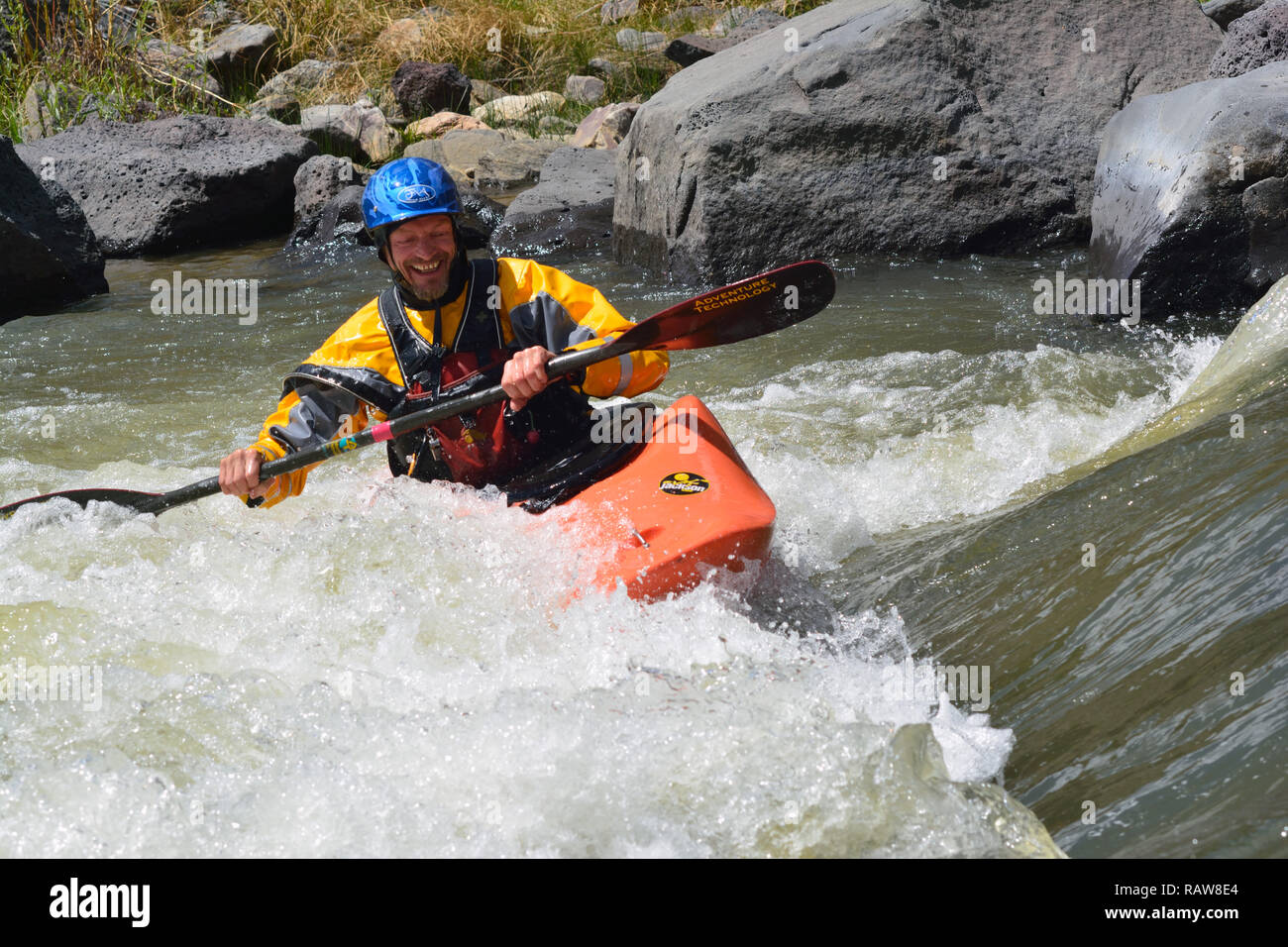 Kayaking on the Rio Grande Stock Photo - Alamy