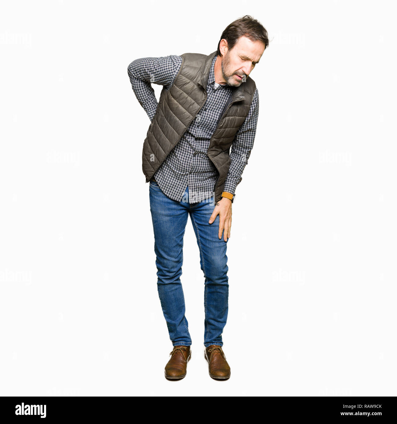 Middle age man suffering Cut Out Stock Images & Pictures - Alamy