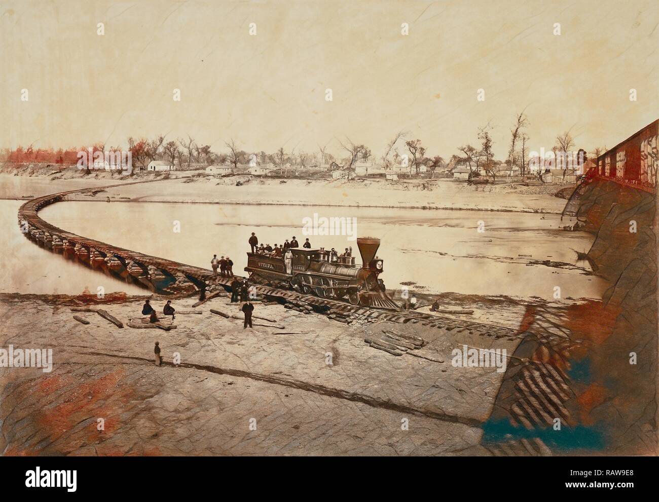 [Leavenworth, Lawrence, and Galveston Railroad Bridge across the Kaw ...