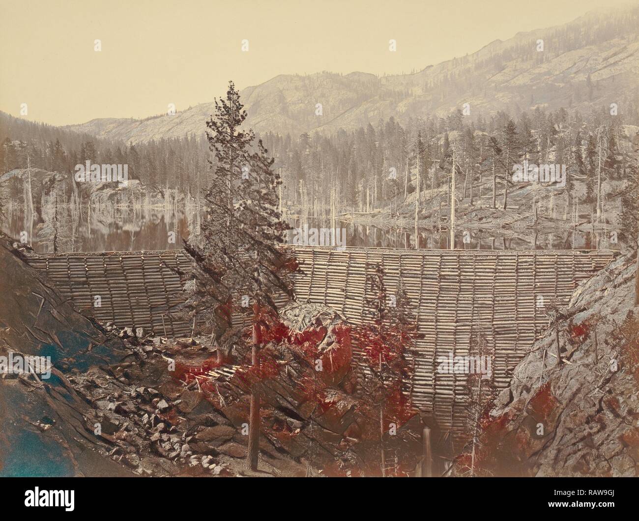 [Rudyard (English) Reservoir. Central Dam 114 feet high, Timber Crib ...