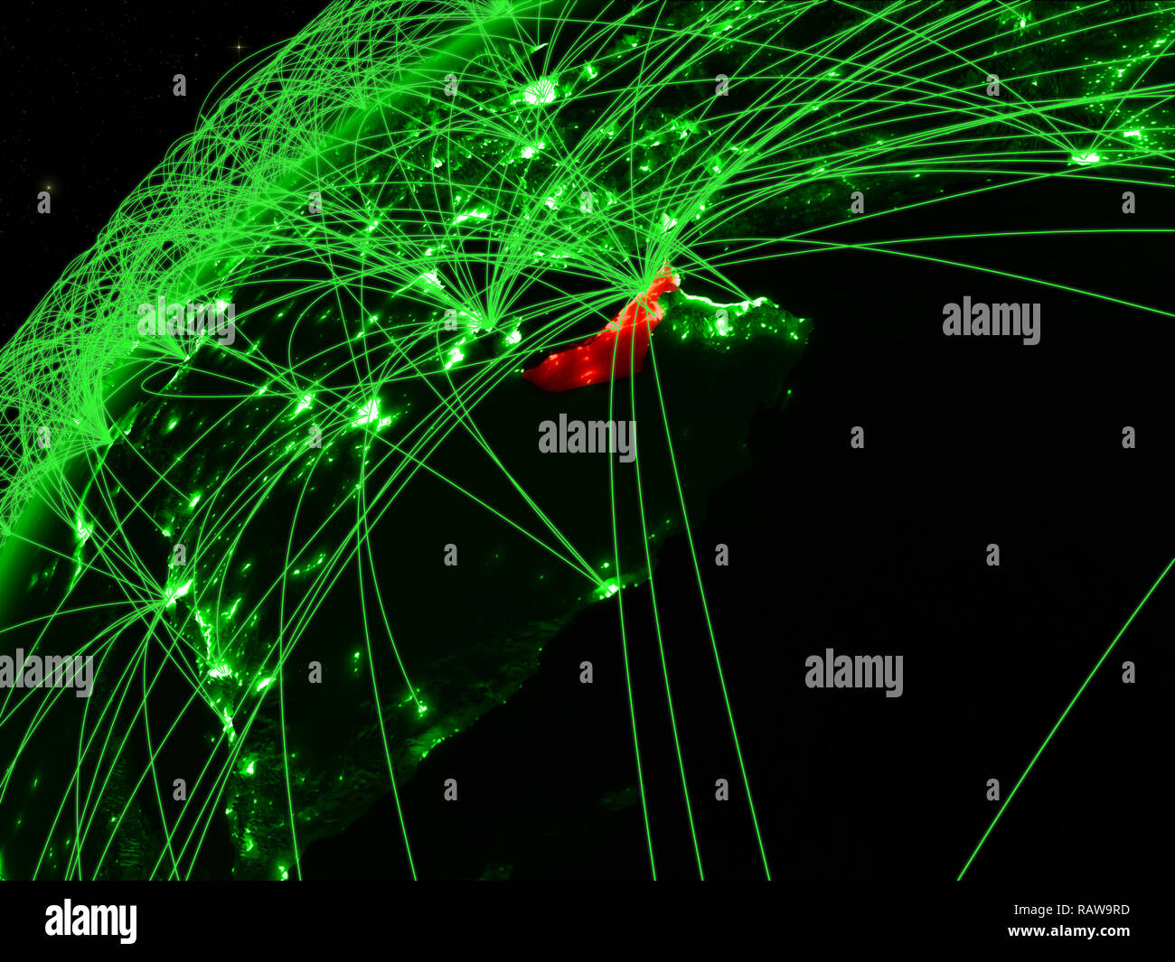 United Arab Emirates on model of green planet Earth with international ...