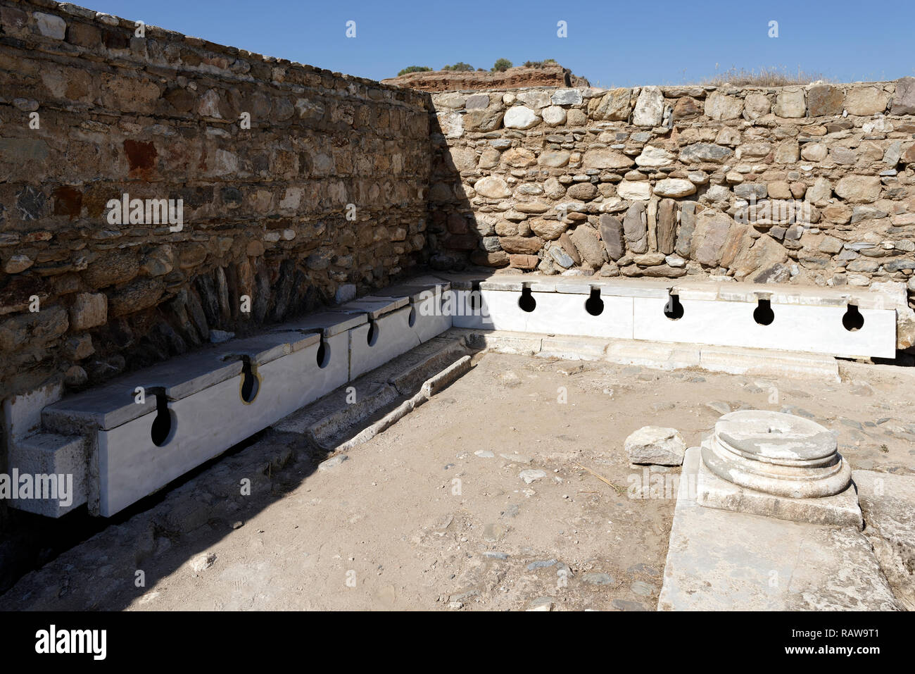 The Roman period Latrina (Public Toilet) located in the Gymnasium of ...