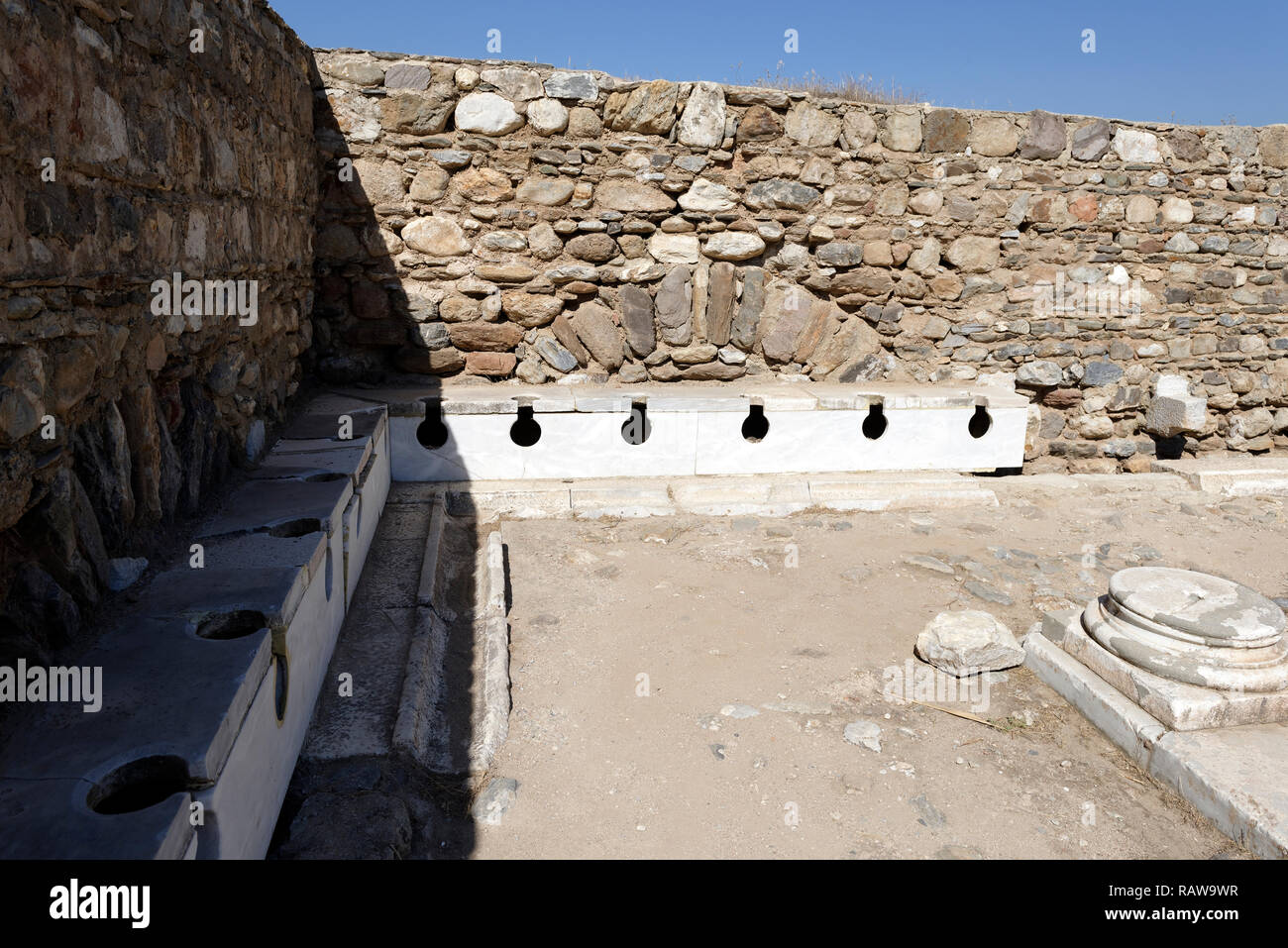 The Roman period Latrina (Public Toilet) located in the Gymnasium of ...