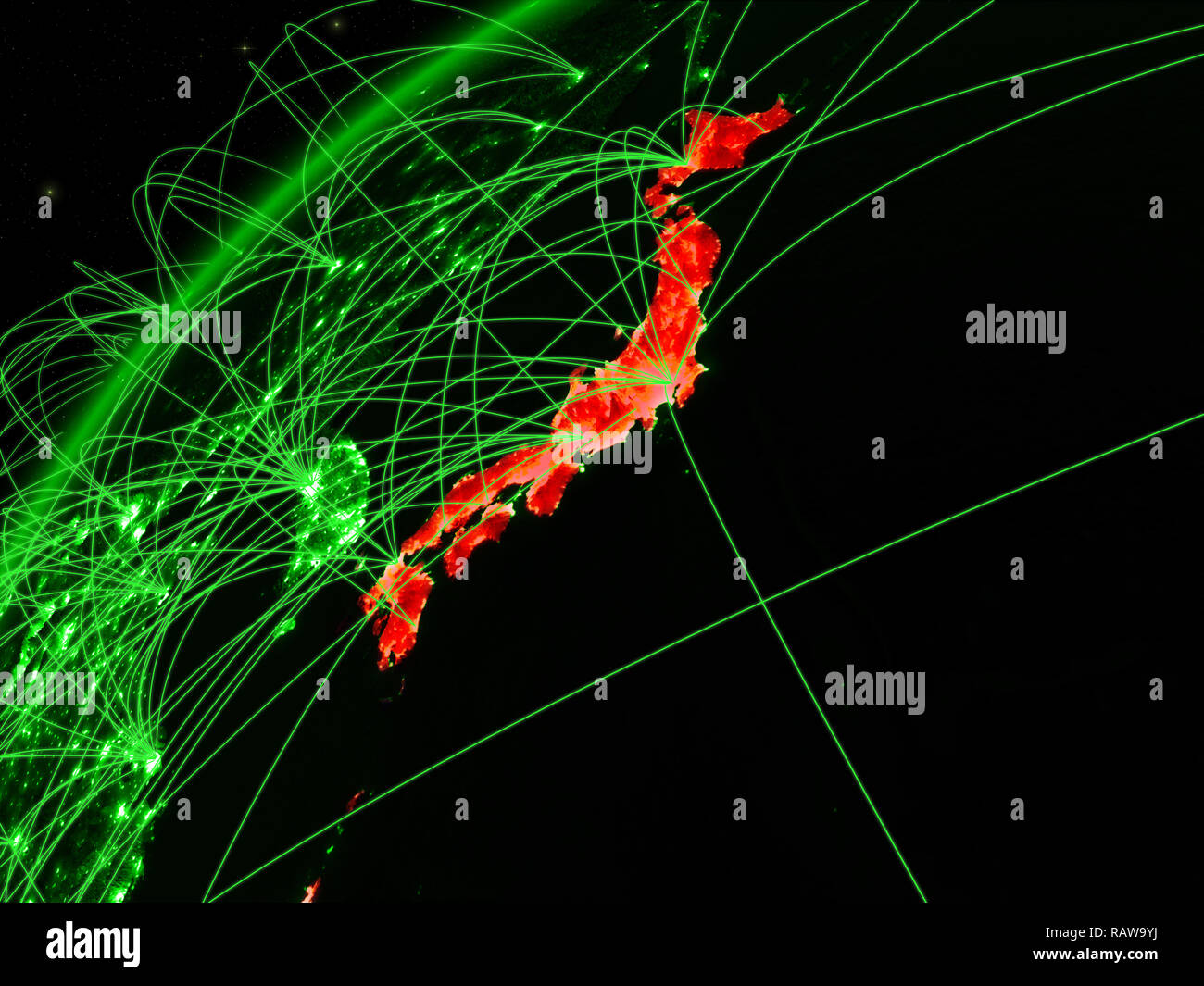 Japan on model of green planet Earth with international networks ...