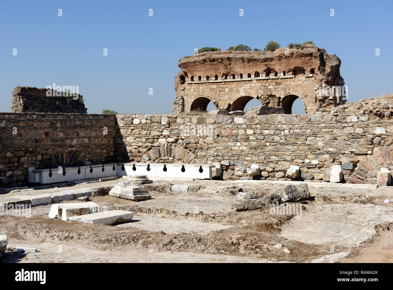 The Roman period Latrina (Public Toilet) located in the Gymnasium of ...