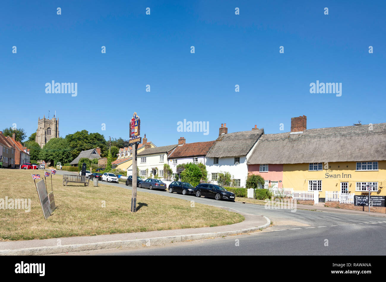 Church Hill, Monks Eleigh, Suffolk, England, United Kingdom Stock Photo ...