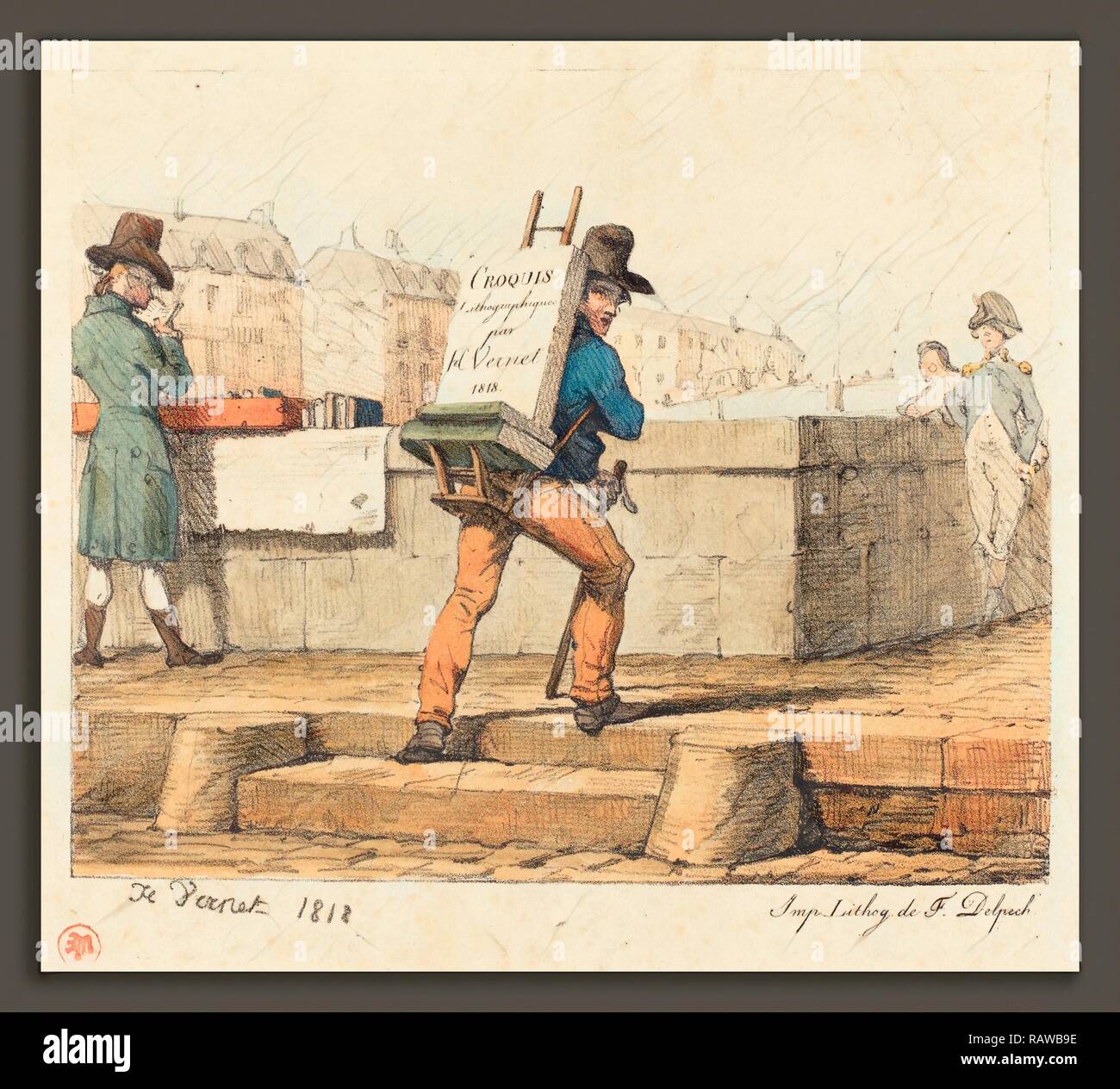 Horace Vernet (French, 1789 - 1863), Artist Carrying Easel with a ...