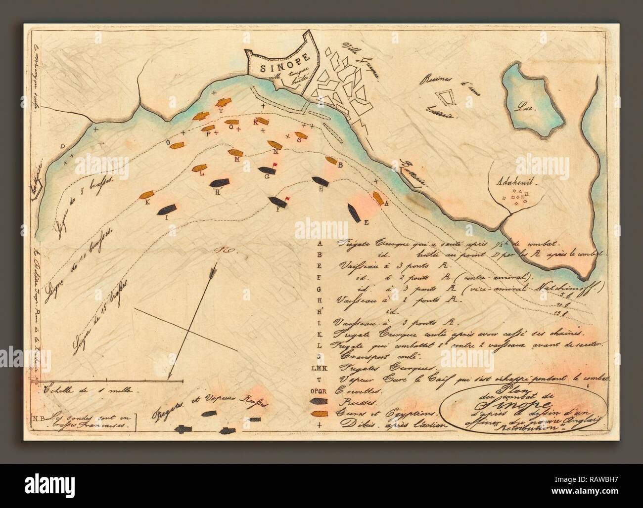 Charles Meryon (French, 1821 - 1868), Plan du Combat de Sinope (Plan of ...