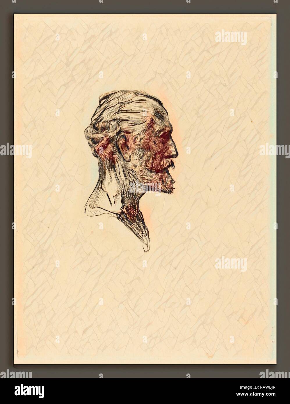 Auguste Rodin (French, 1840 - 1917), Antonin Proust, 1885, drypoint. Reimagined by Gibon ...