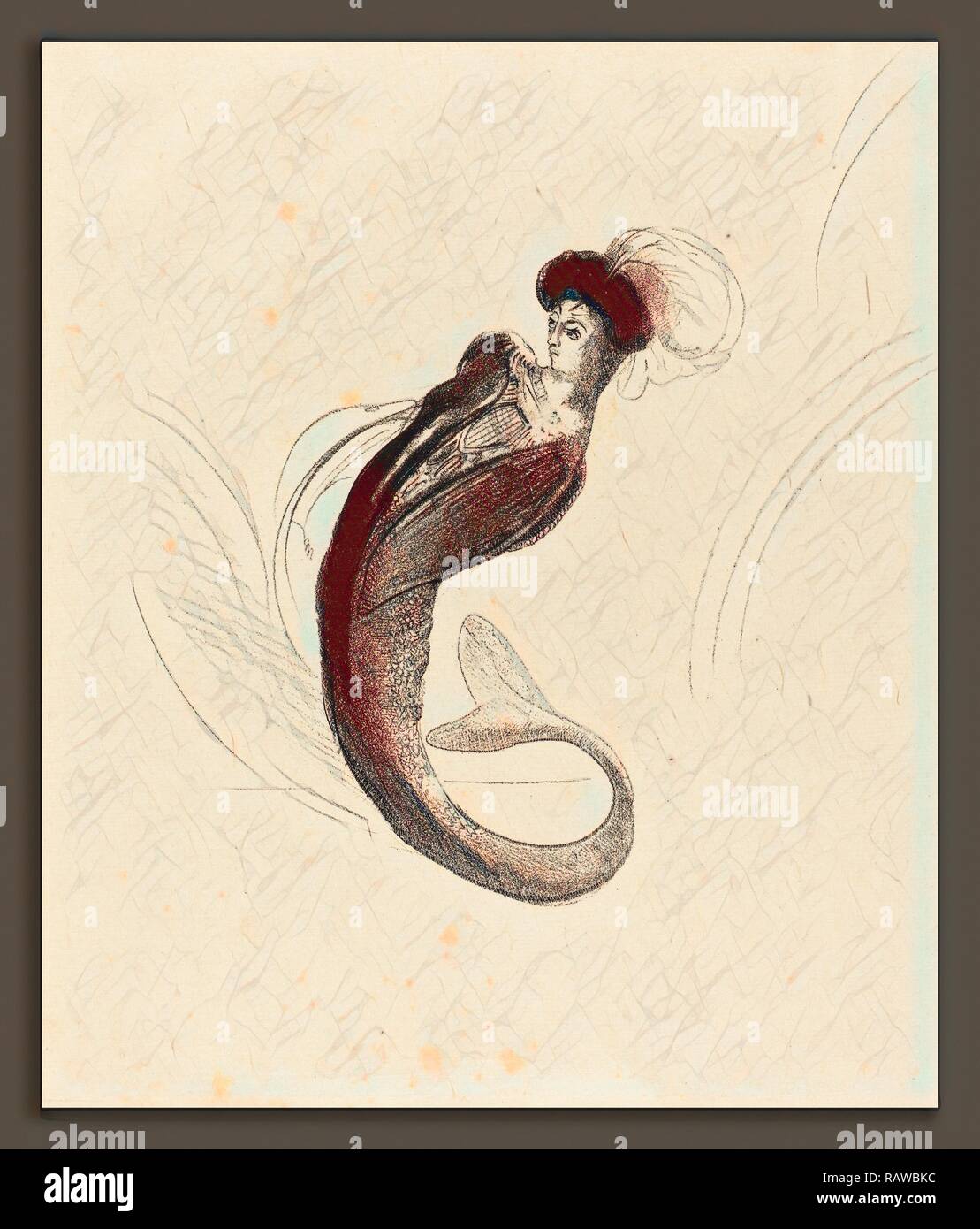 Odilon Redon, Femme a la torque ornee (Woman with a plumed hat), French ...