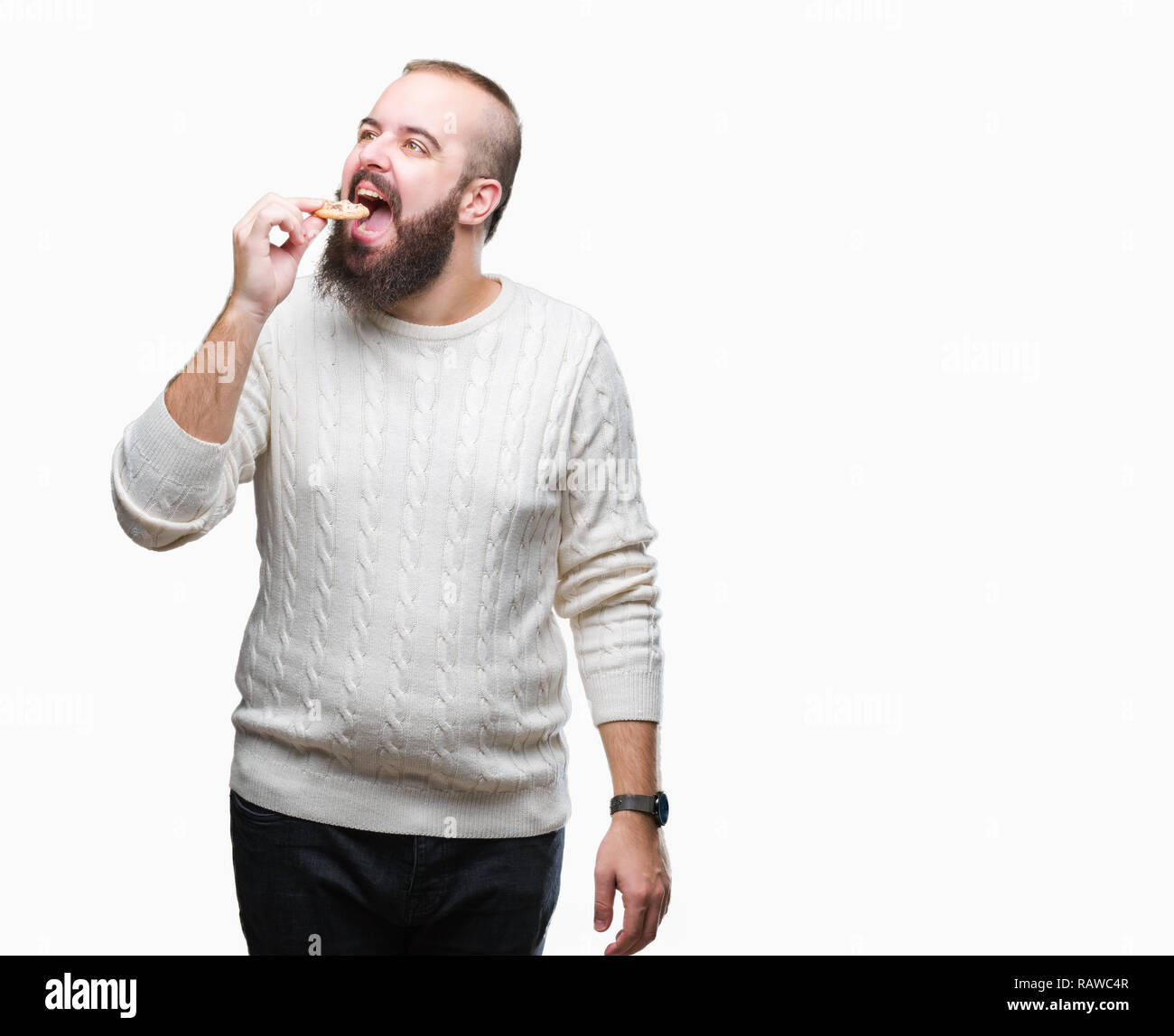 Fat man eating chips Cut Out Stock Images & Pictures - Alamy