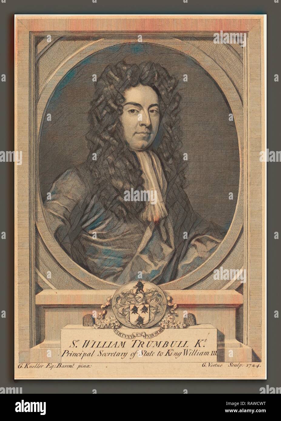 George Vertue after Sir Godfrey Kneller (English, 1684 - 1756), William ...