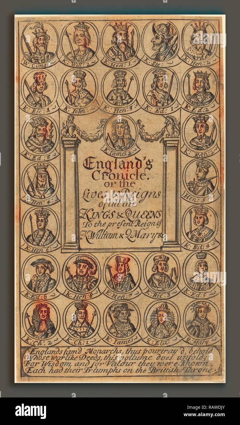 British 17th Century, Frontispiece, engraving. Reimagined by Gibon ...