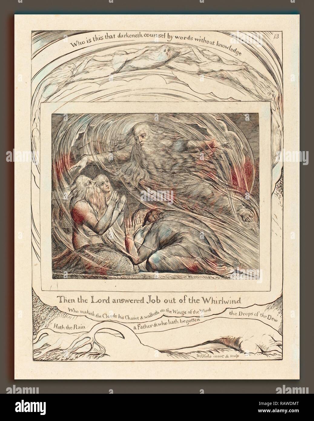 William Blake (British, 1757 - 1827), The Lord Answering Job out of the ...