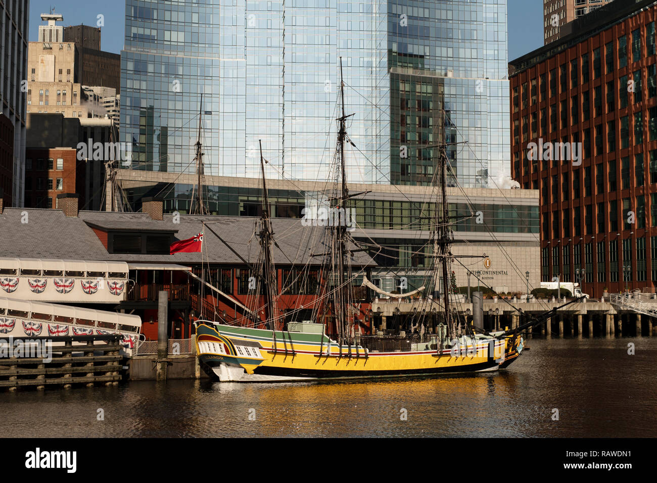 The Eleanor, one of the restored ships at the Boston Tea Party Museum ...