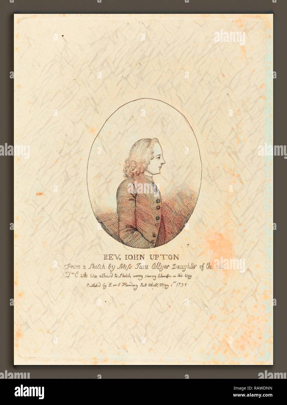 after Jane Collyer, Reverend John Upton, published 1794, etching with ...