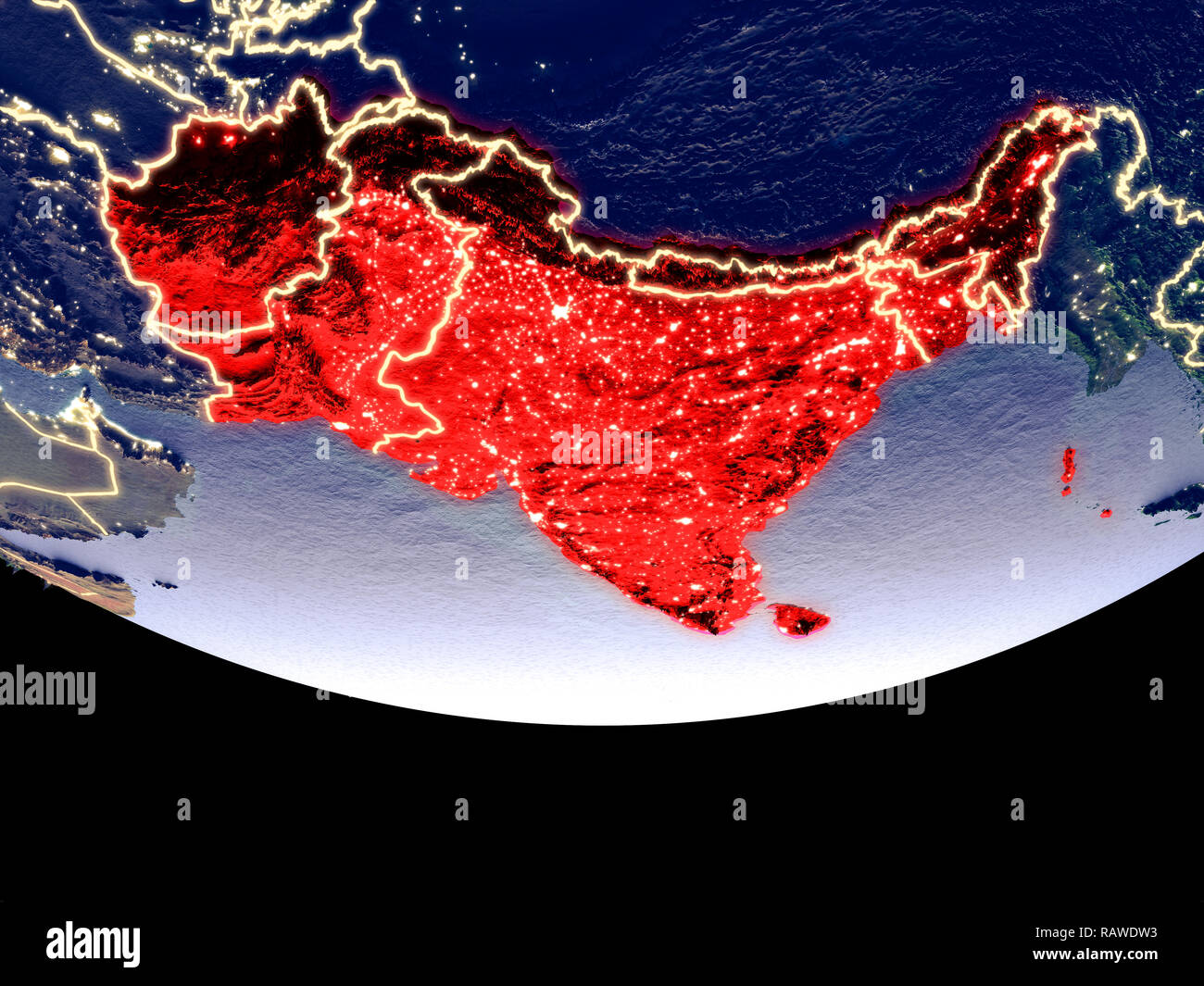 Asia From Space At Night Earth From Space At Night With City Lights