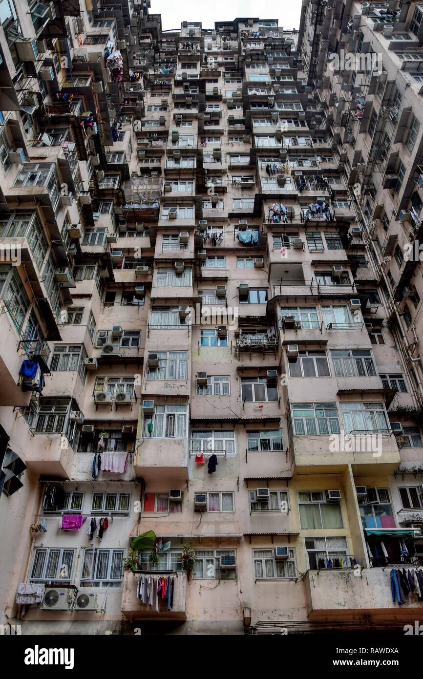 High density old residential building in Hong Kong Stock Photo - Alamy