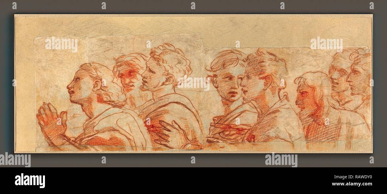 Raphael (Italian, 1483 - 1520), Eight Apostles, c. 1514, red chalk over ...
