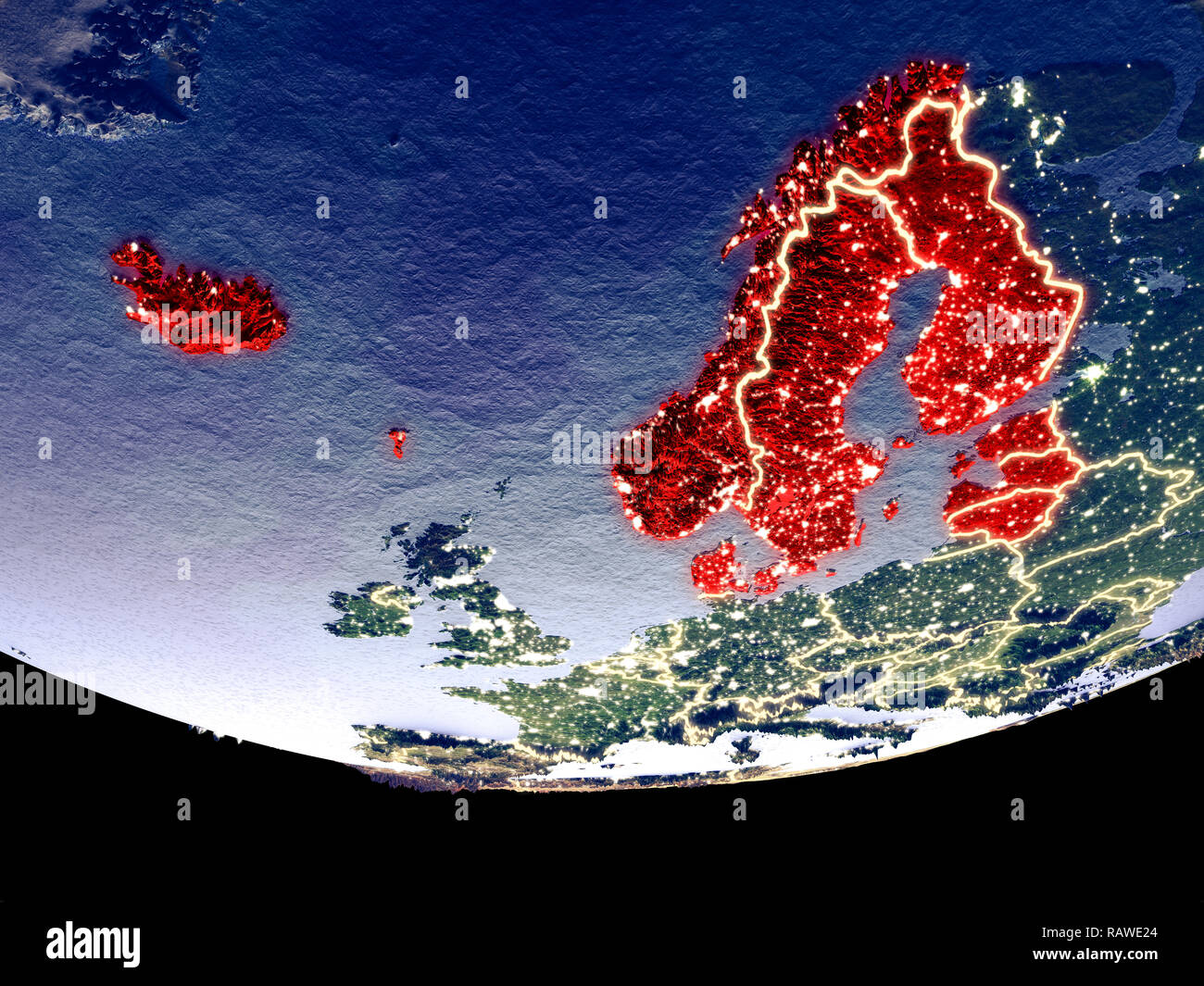 Europe map detailed satellite hi-res stock photography and images - Alamy
