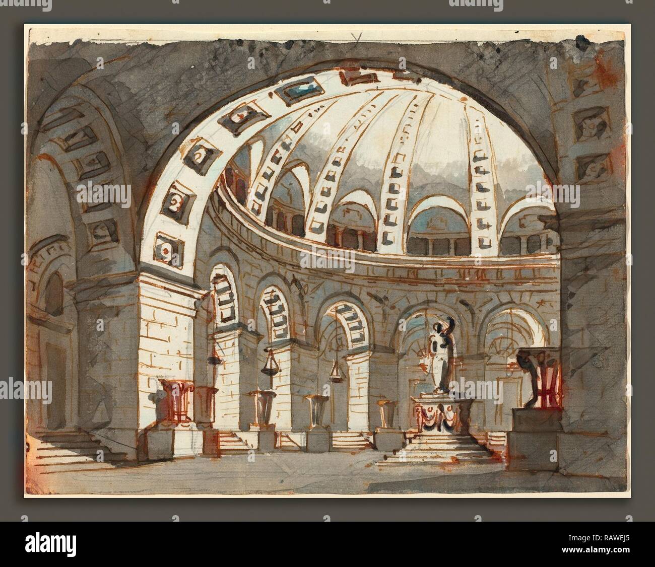 Gasparo Galliari (Italian, 1761 - 1823), Stage Design, pen and brown ...