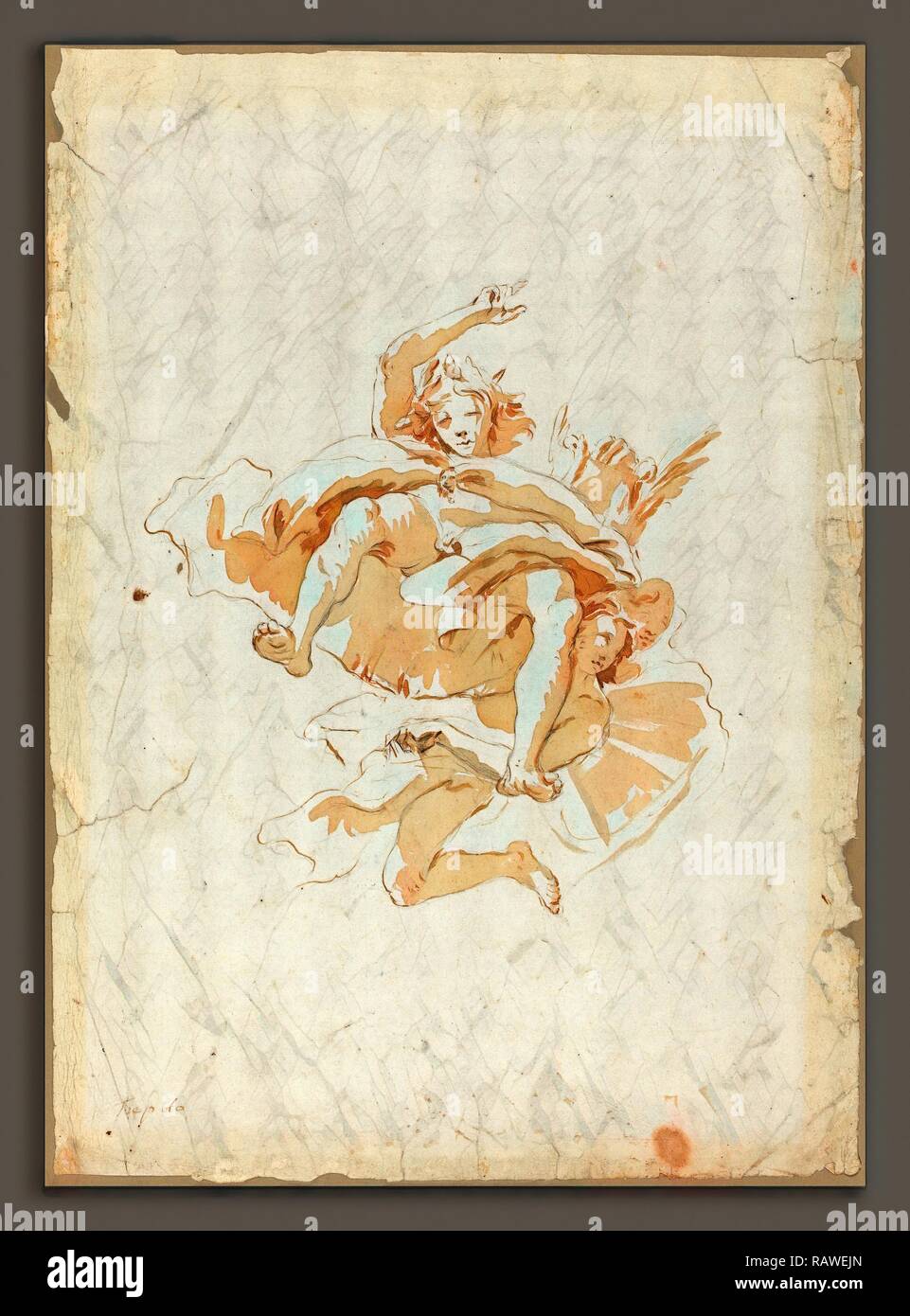 Follower of Giovanni Battista Tiepolo, Drawing for a Ceiling Fresco ...